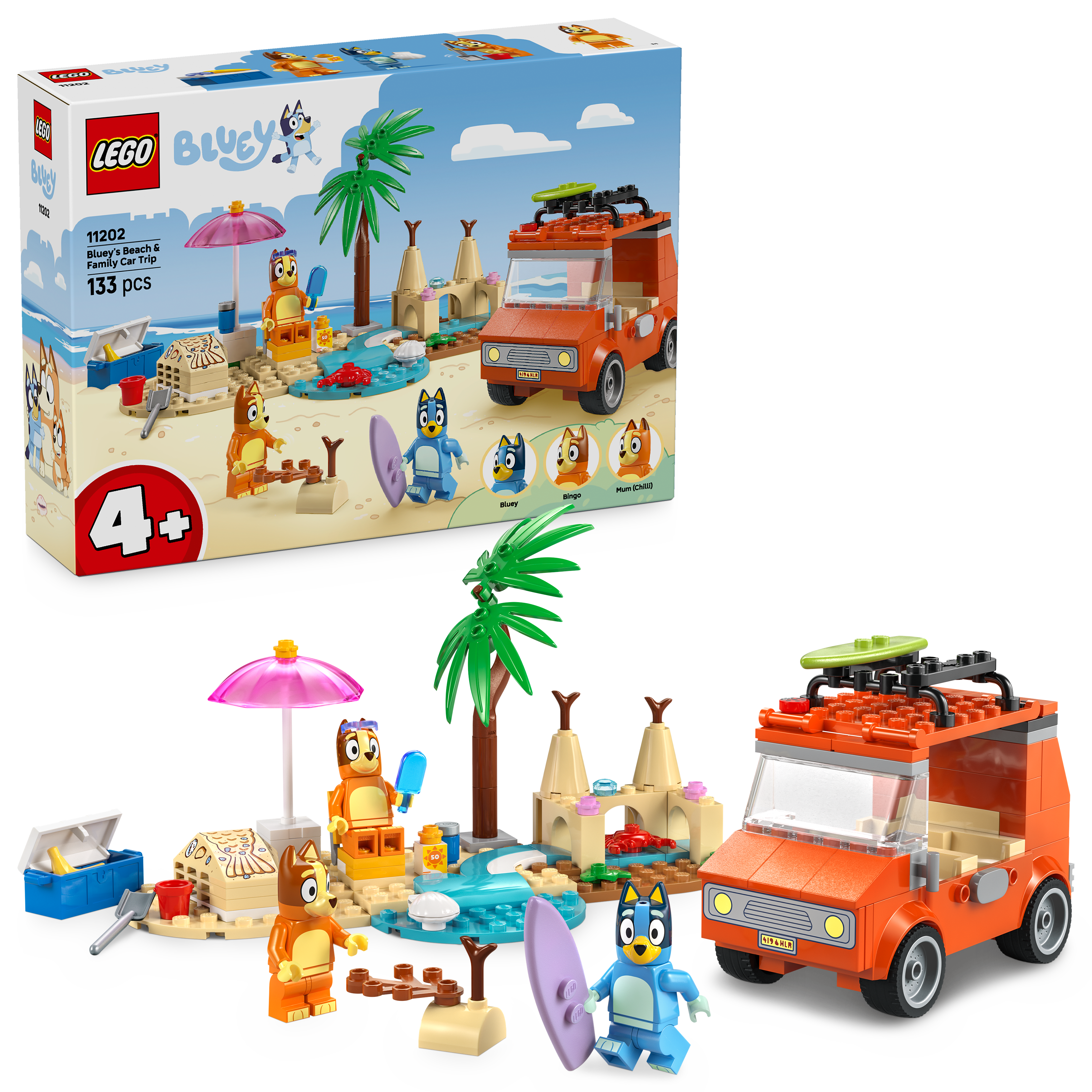 LEGO® Bluey: Bluey’s Beach & Family Car Trip, Preschool Toy Building K ...