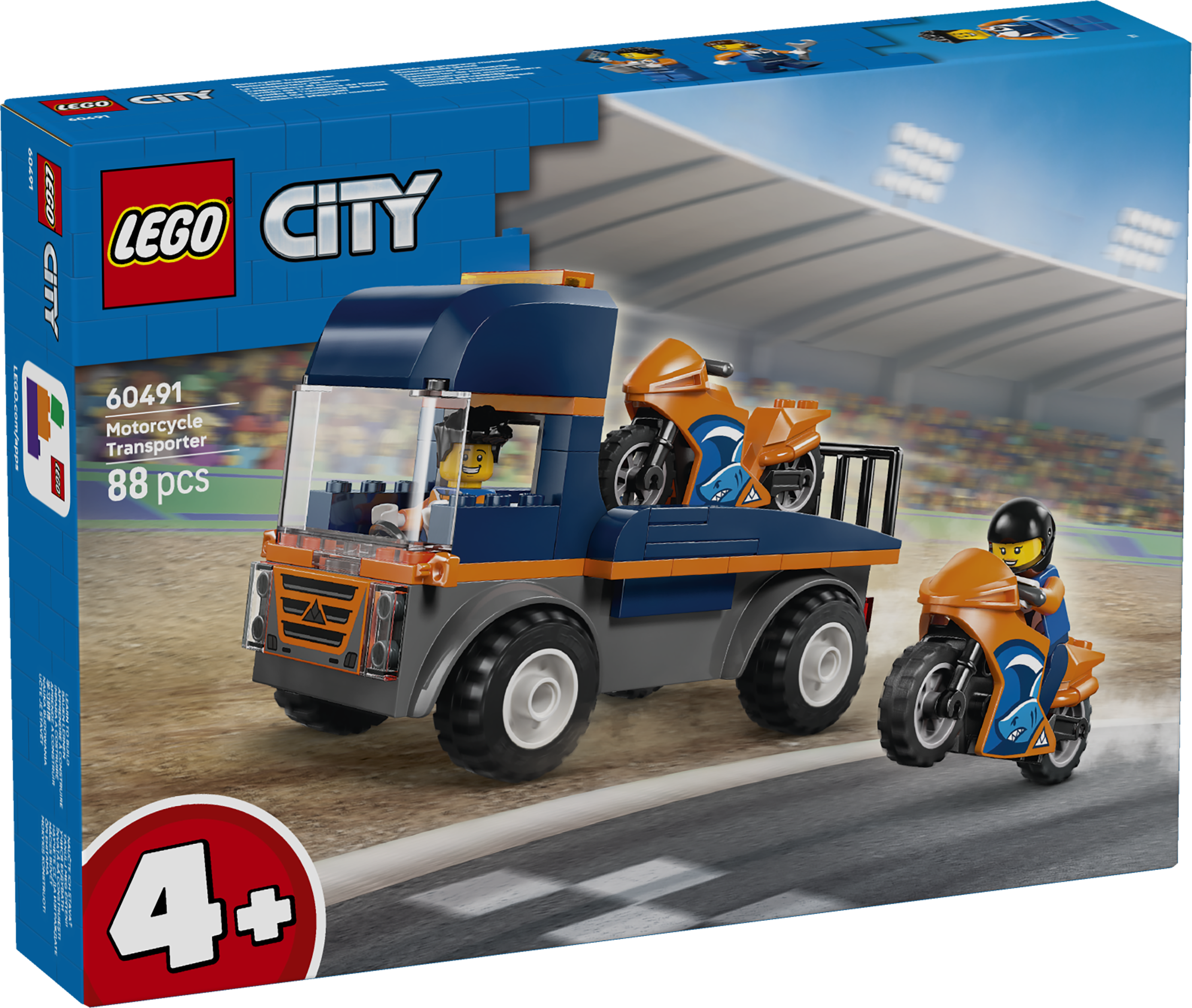 LEGO® City Motorcycle Transporter Toy and 2 Minifigures 60491 – lego ...